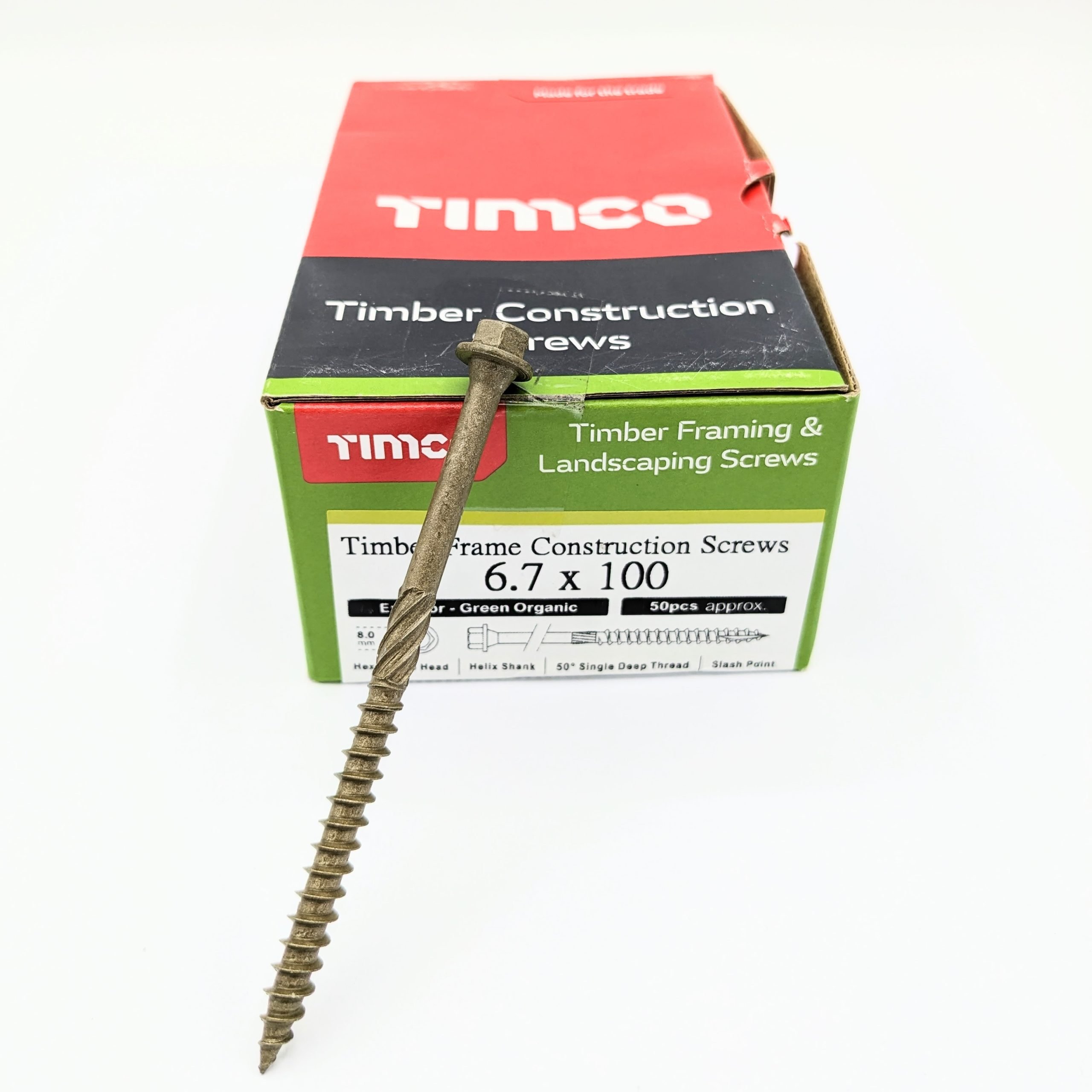 Timber Frame Construction Landscaping Screws Hex Exterior Green